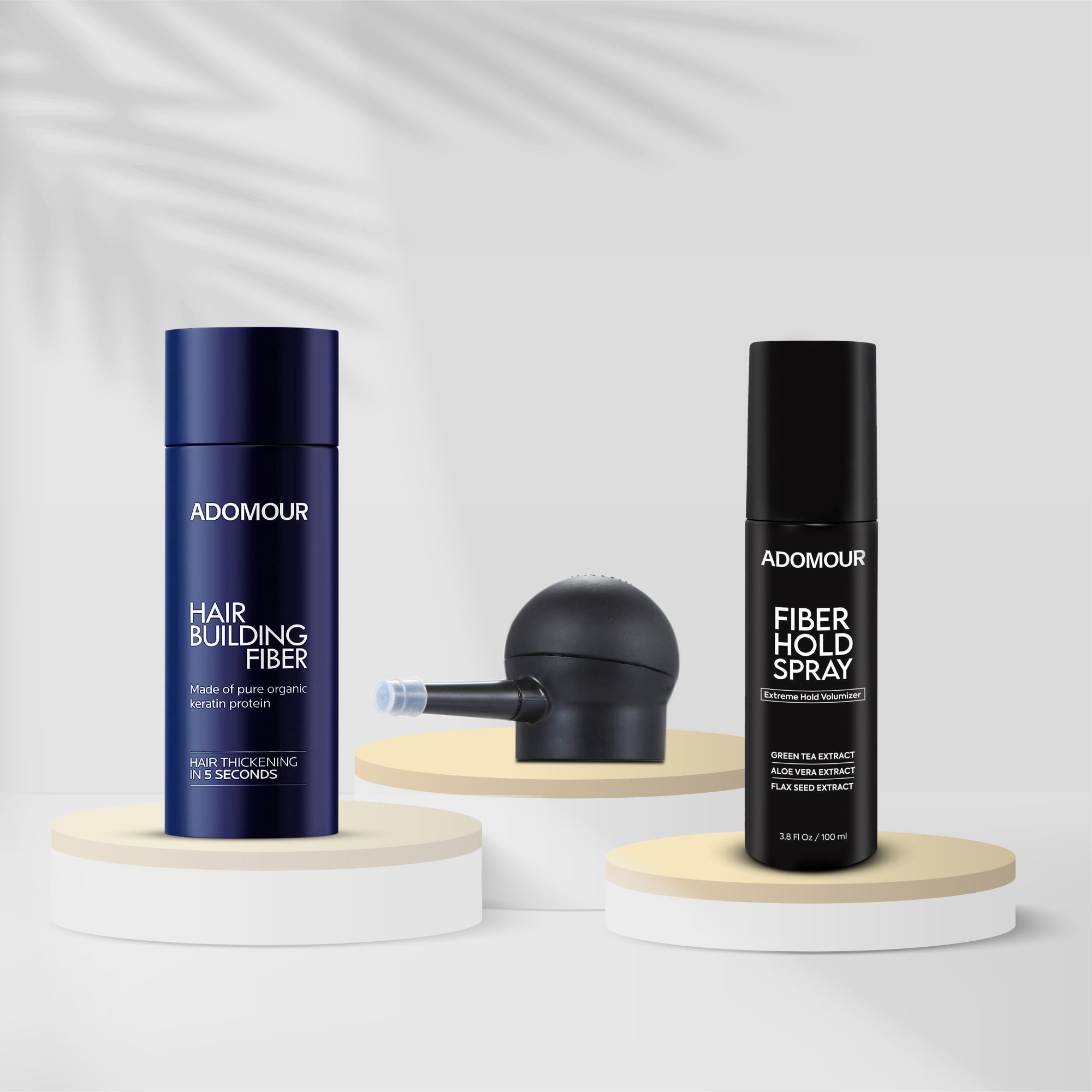 Hair Fiber Kit with Applicator & Hold Spray | Adomour